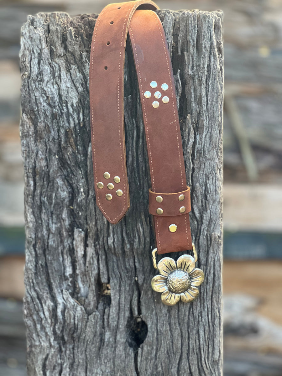 Boho Daisy Flower Handmade Buckle with or without Belt – Daffi Leather ...